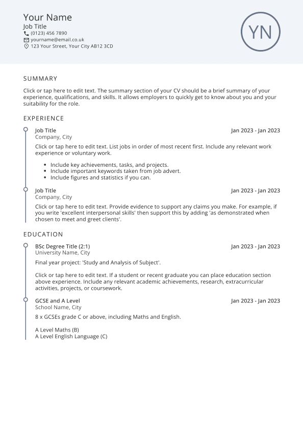 CV Template: Create a Free CV in Minutes