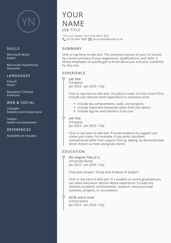 CV Template: Create a Free CV in Minutes